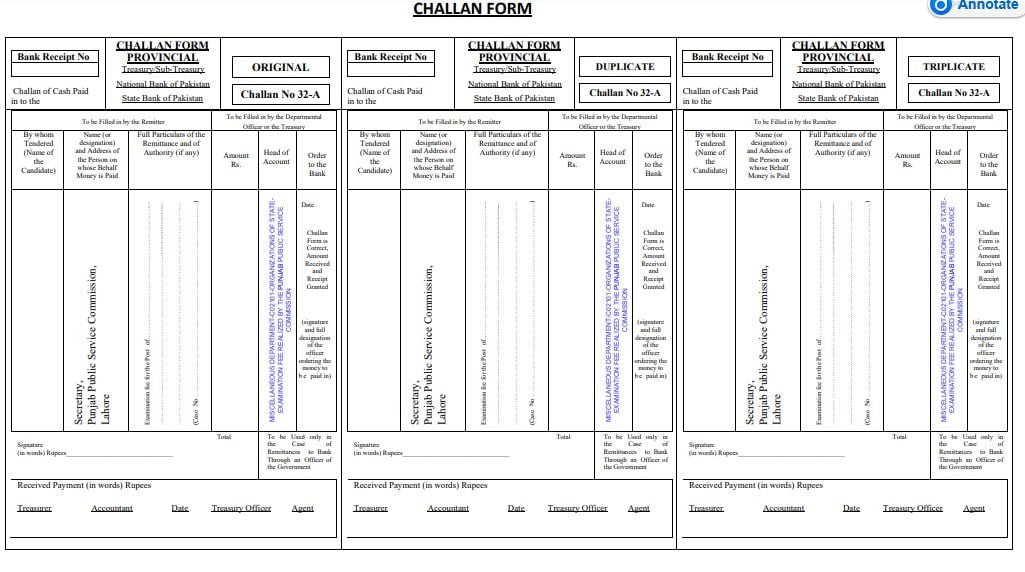 PPSC Challan Form 2025 - How To Download PPSC Challan For